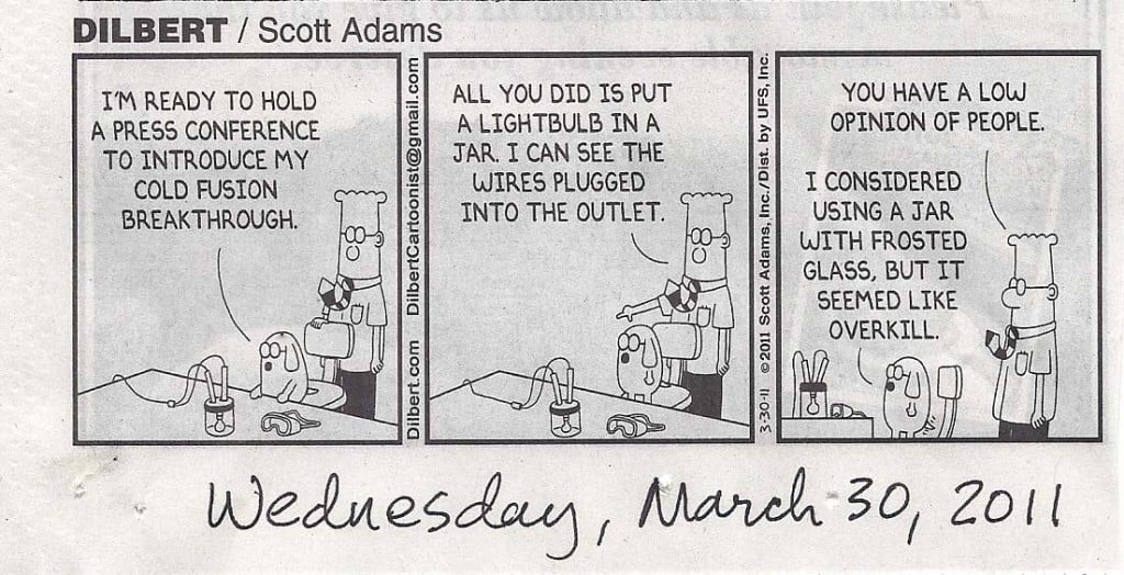 Dilbert does cold fusion – sort of… – COLD FUSION NOW!